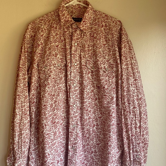 Roper | Shirts | Roper Snap Paisley Red White Snap Western Shirt | Poshmark